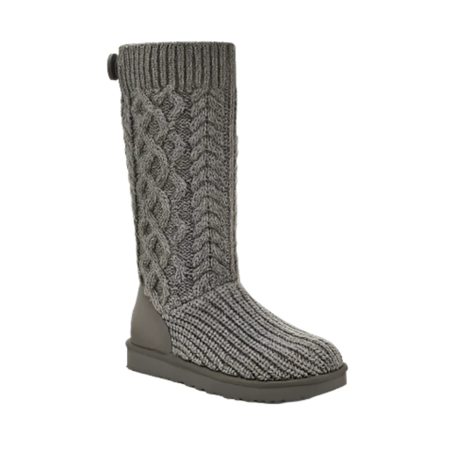 WOMEN S UGG CLASSIC CARDI CABLED KNIT BOOT GREY Randy s Shoes