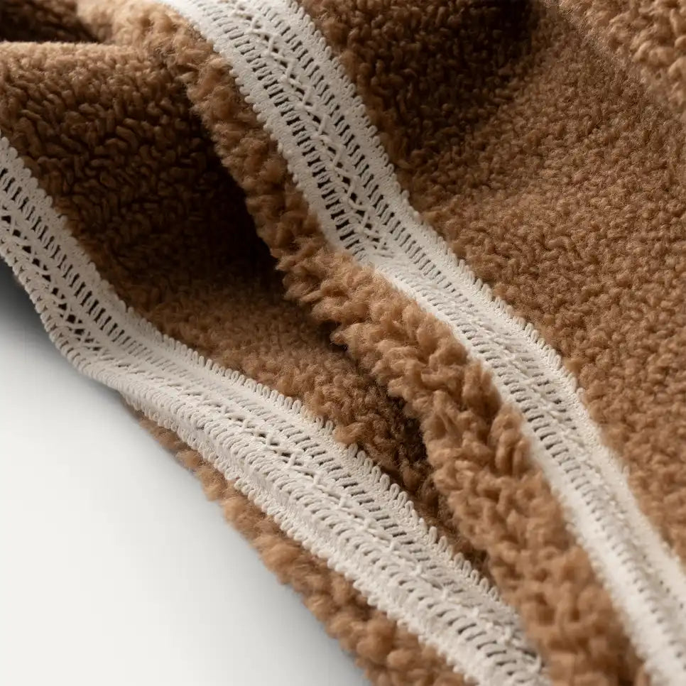 WOMEN'S UGG NIKIA CROCHET UGGFLUFF JACKET | CHESTNUT – Randy's Shoes